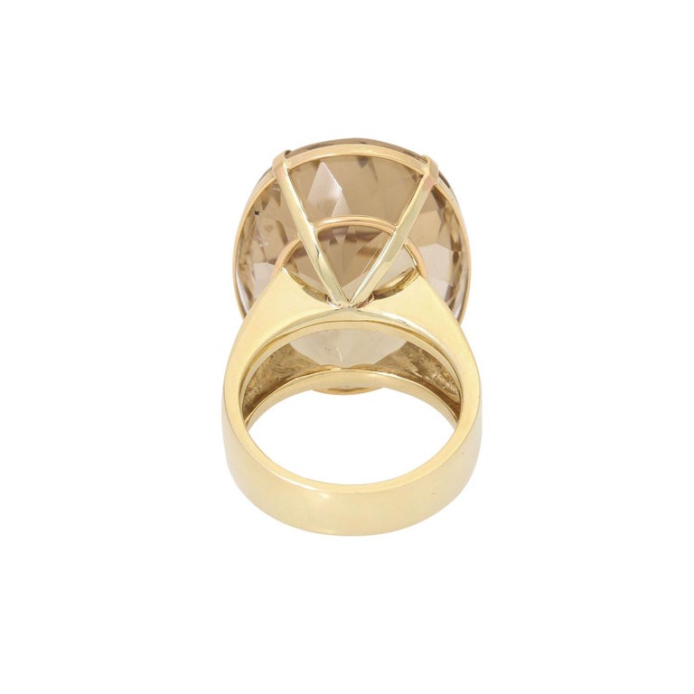 Ring with Large Champagne Colored Quartz For Sale at 1stDibs