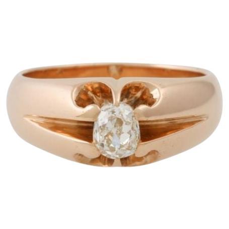 Men’s Diamond Old European Cut Gold Dome Ring at 1stDibs