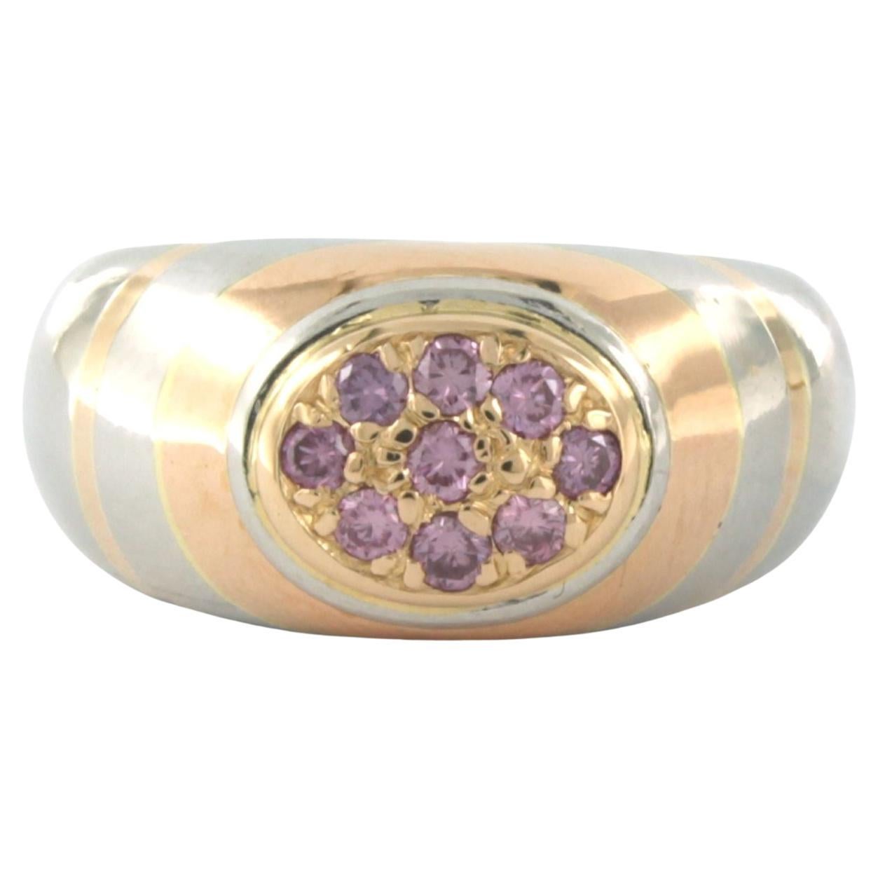 18K Gold Abstract Floral Ring with Yellow and Argyle Pink Diamonds by J ...