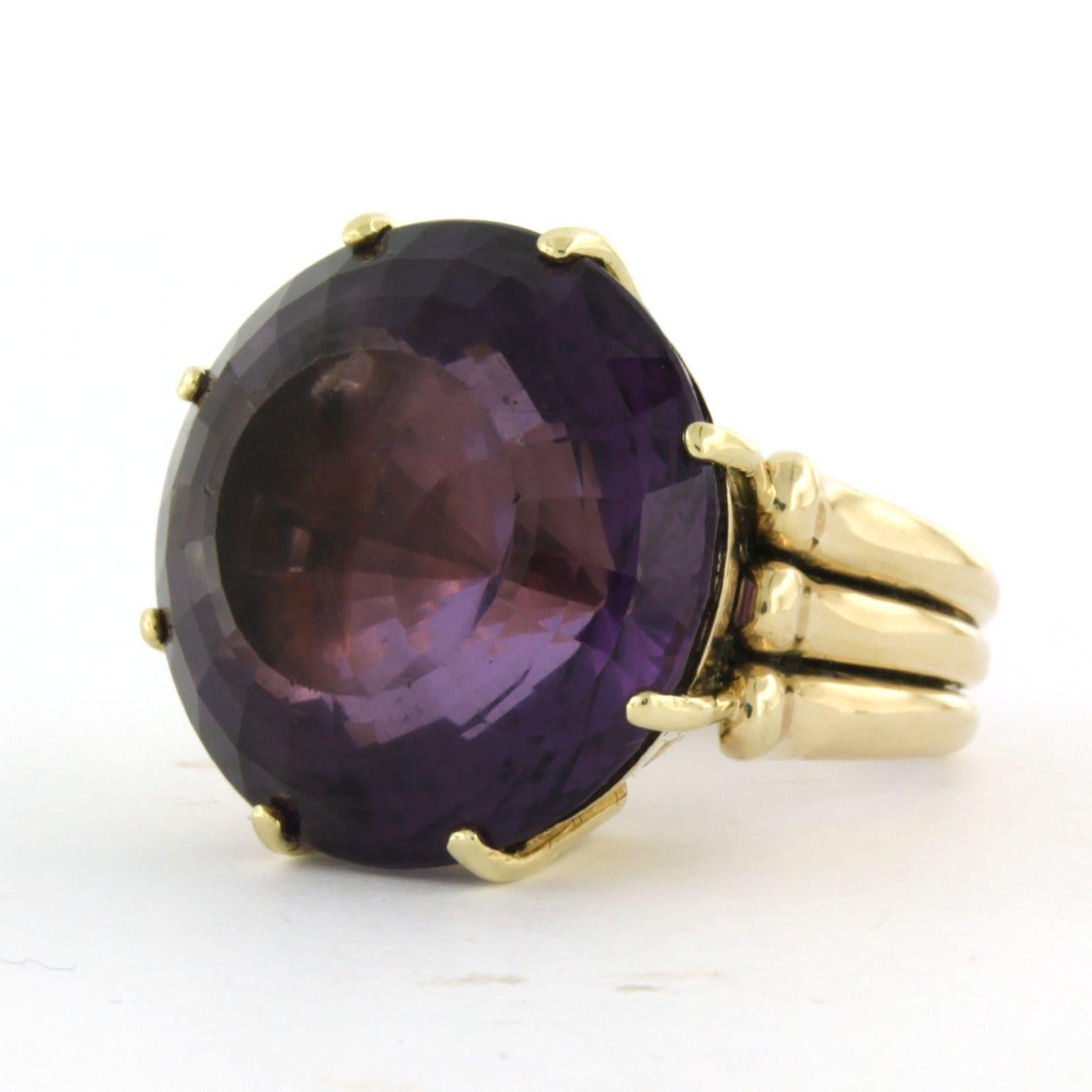 Ring with round facet shaped amethyst up to 45.00ct 14k gold For Sale ...