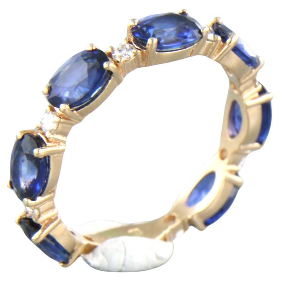 Ring with sapphire and diamonds 18k yellow gold For Sale at 1stDibs