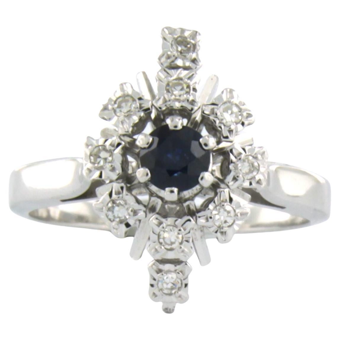 18k White Gold Yellow Sapphire and Diamond Channel Inlaid Cluster Band ...