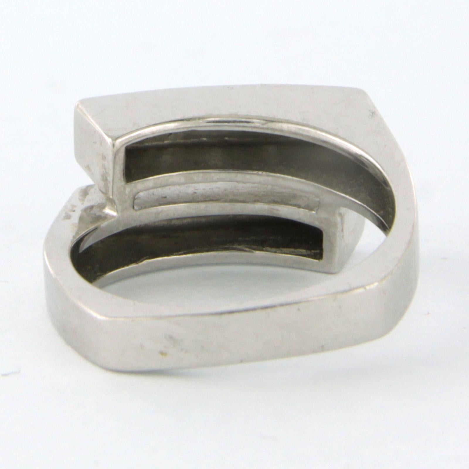Ring with single cut diamonds up to 0.10ct 14k white gold For Sale at ...