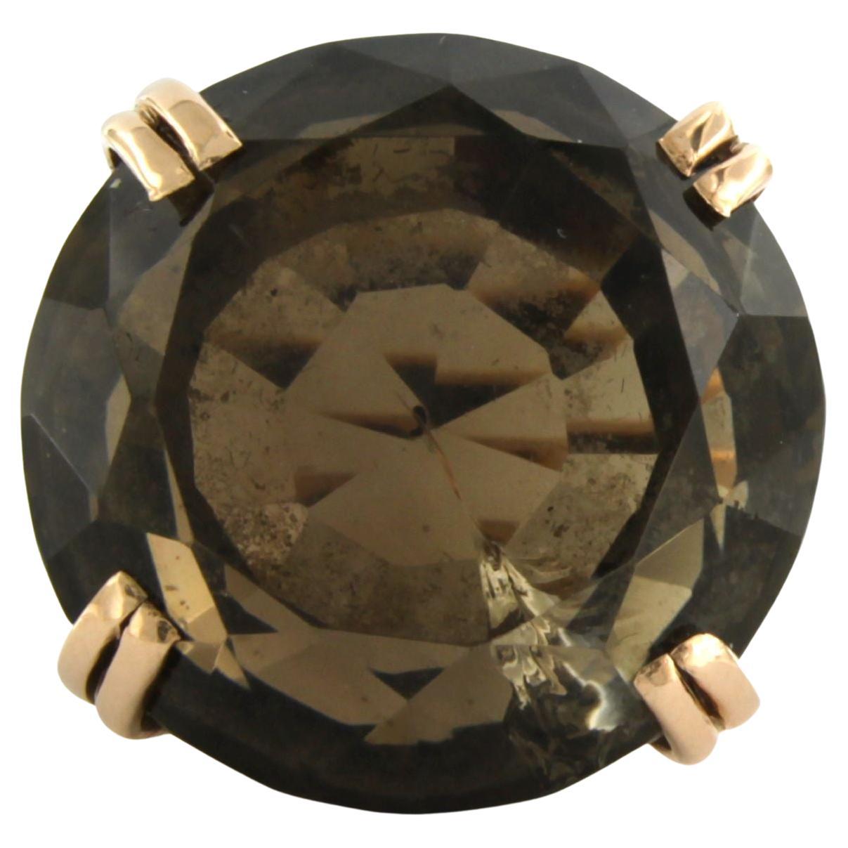 Ring with Smoky Quartz 14k pink gold For Sale at 1stDibs