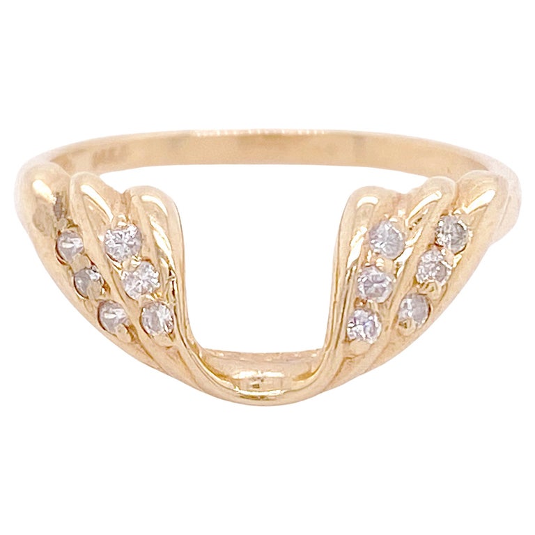 Ring Wrap Enhancer, Estate Diamond Wedding Band, 12 Diamond Wrap Yellow ...