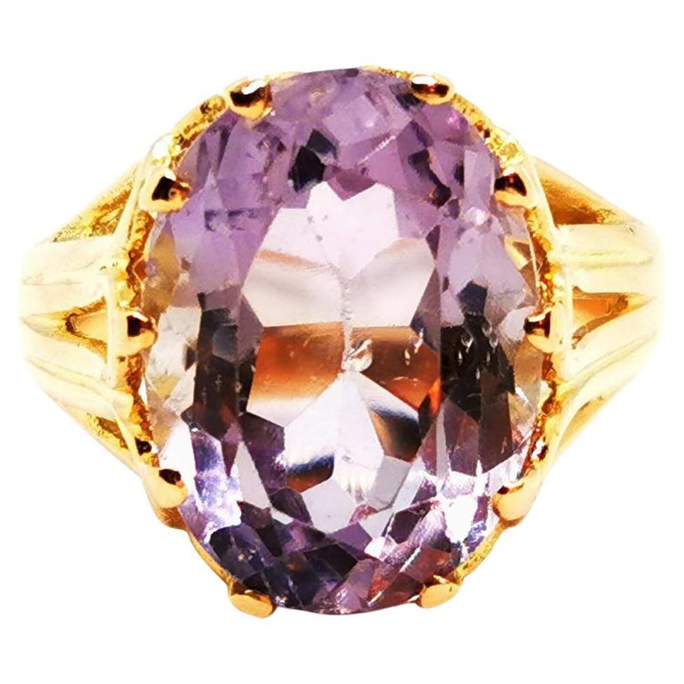 Ring Yellow Gold Amethyst For Sale at 1stDibs