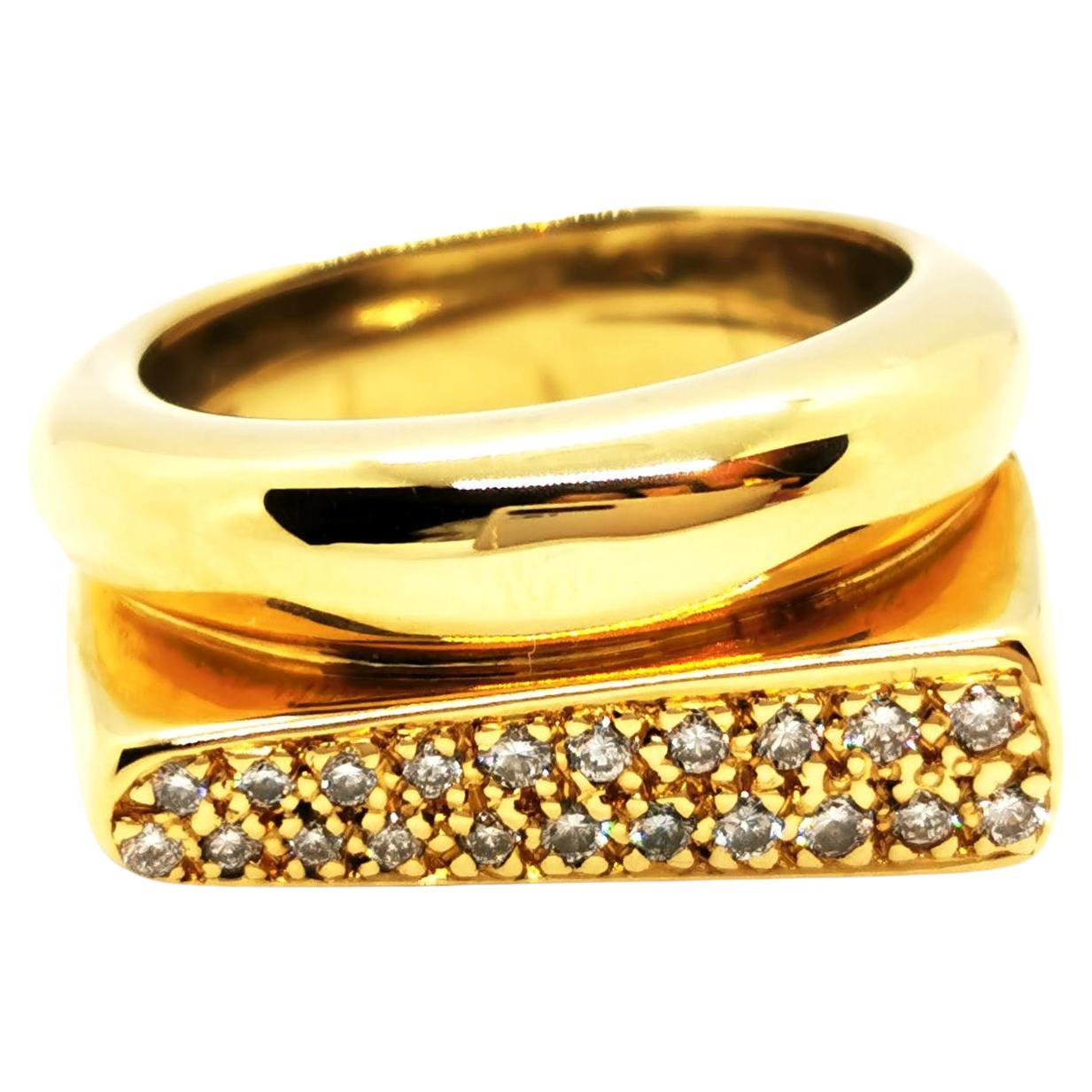 Ring Yellow GoldDiamond For Sale at 1stDibs