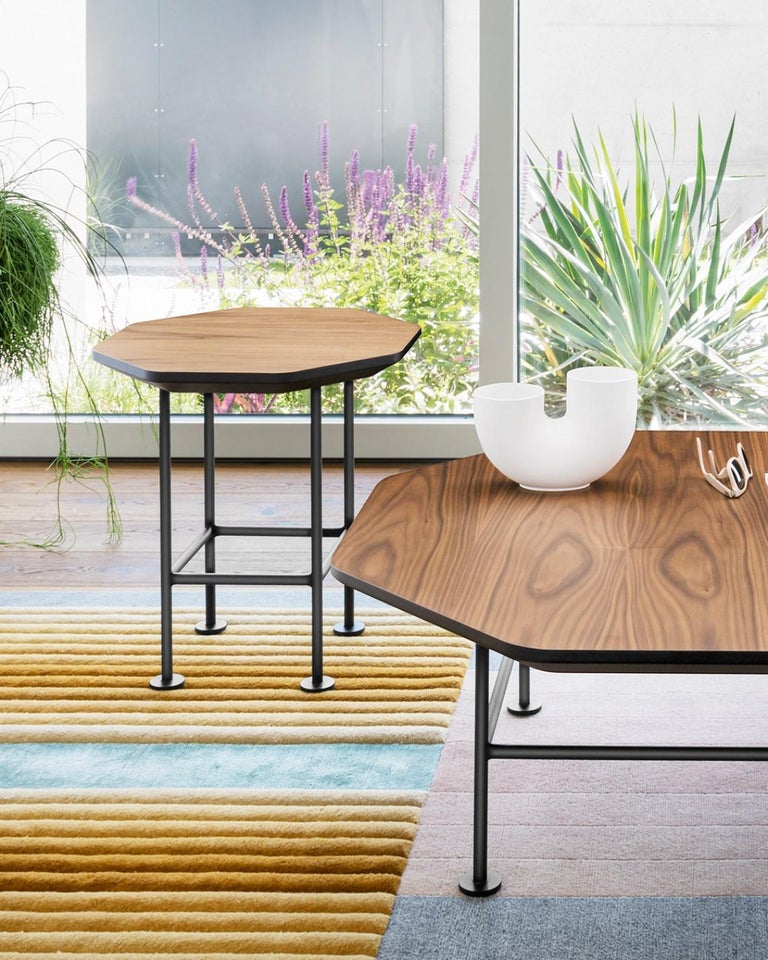 Customizable Ringo Low Coffee Table in Lacquered Black Legs, by Matteo ...