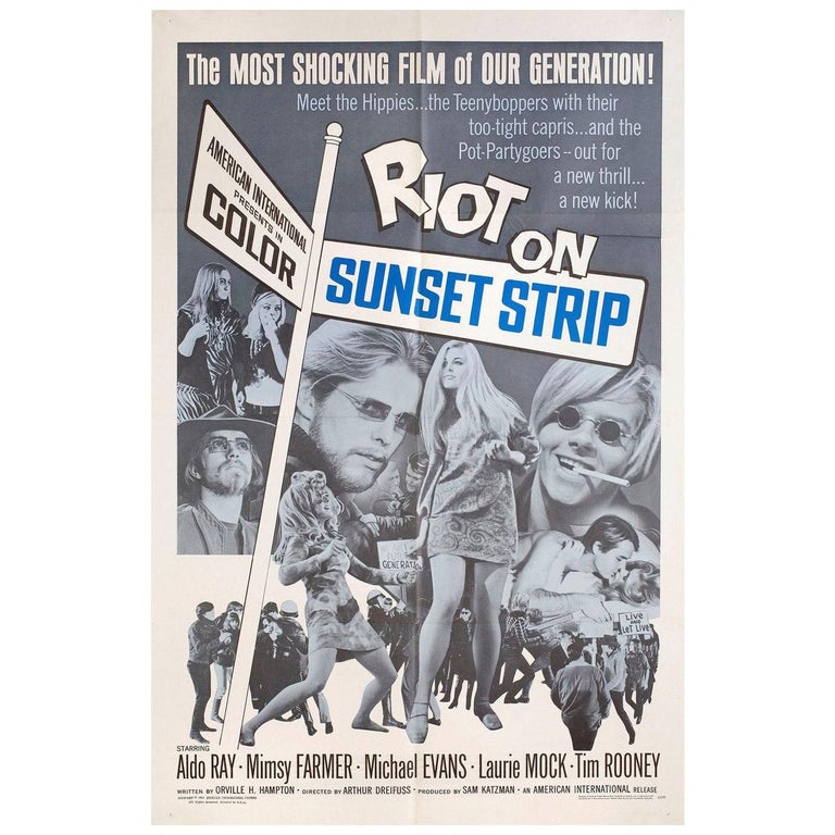 Riot on Sunset Strip 1967 U.S. One Sheet Film Poster For Sale at 1stDibs
