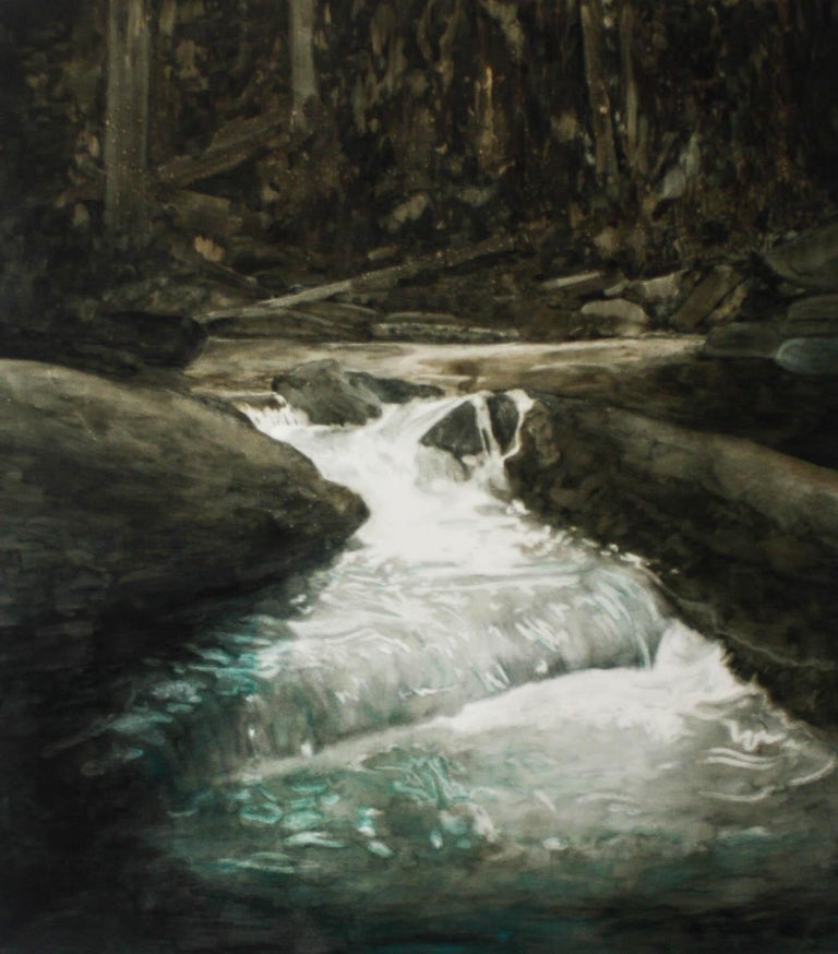 Ripley Whiteside - Cascade 2-Waterscape, Landscape, Watercolor, Paper ...