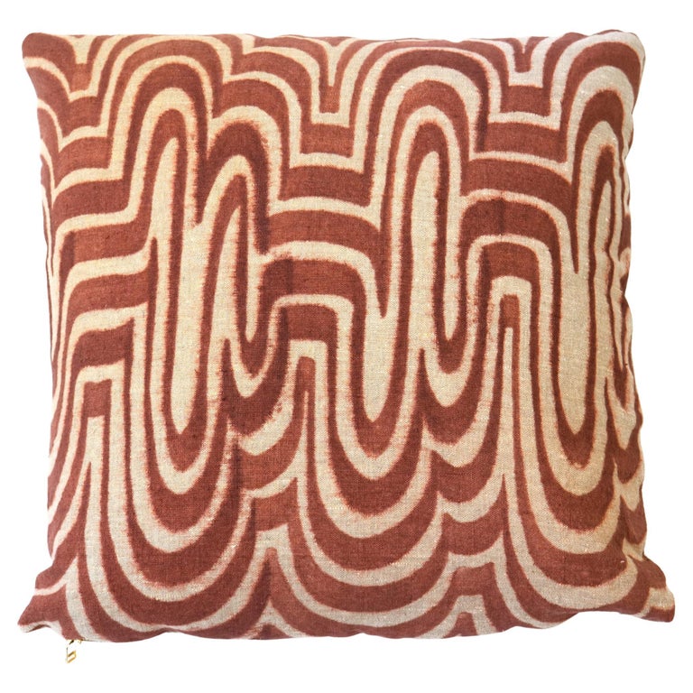 Ripple Collection Linen Pillow, Cinnamon For Sale at 1stDibs