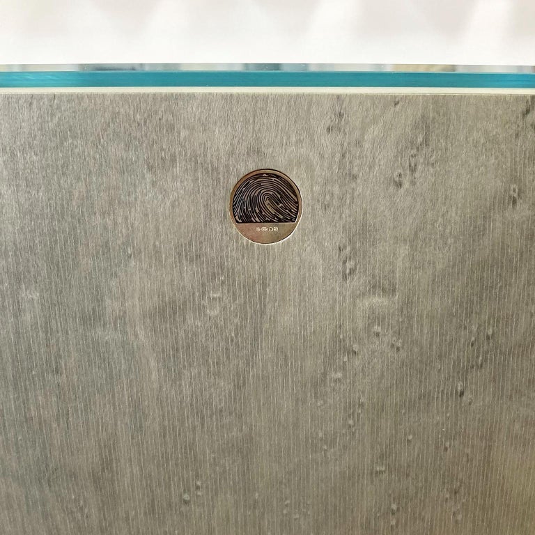 Rippled Coffee Table in Light Blue Bird's-Eye Maple with glass top For ...