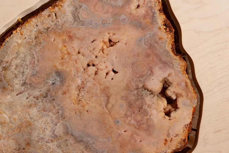 Rise Modern Coffee Table in Bleached Maple with Rose Quartz For Sale at ...