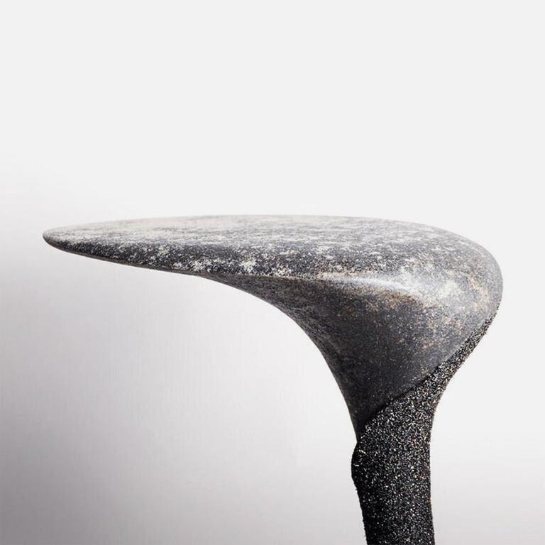 Rise Side Cocktail Table in Hand Carved Wood, Reclaimed Sawdust Resin ...