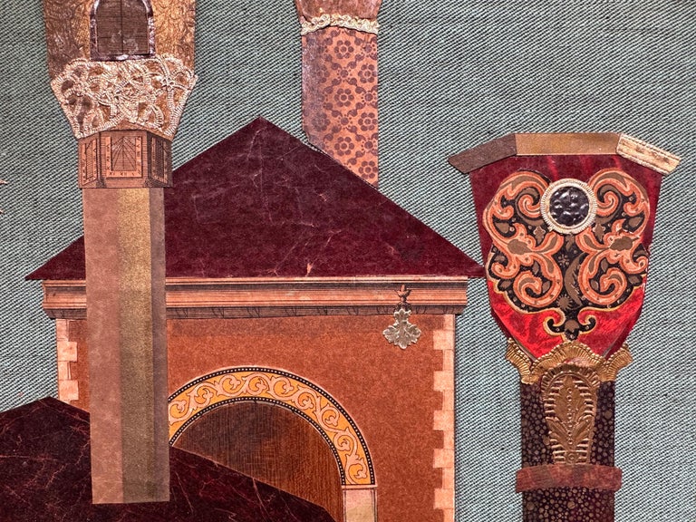 Rita Boley Bolaffio - Surrealist Rooftops Collage For Sale at 1stDibs