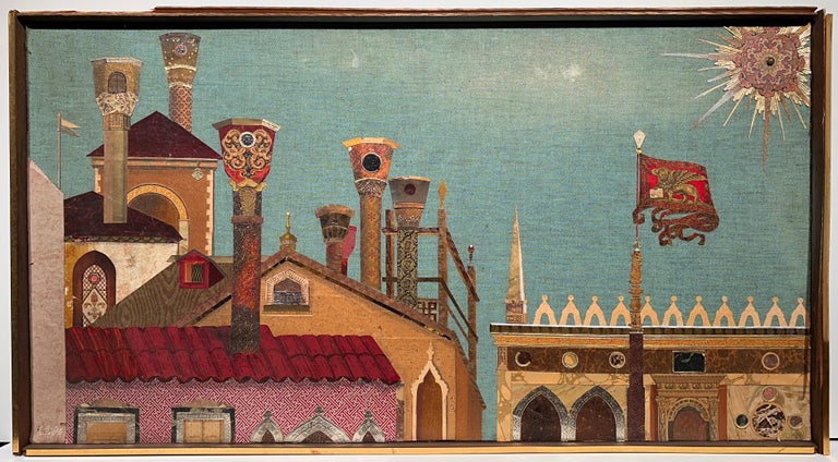 Rita Boley Bolaffio - Surrealist Rooftops Collage For Sale at 1stDibs