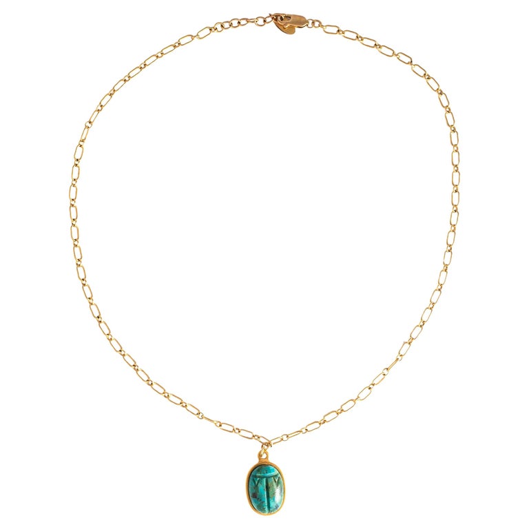 Rita and Zia Necklace Beetle Pendant For Sale at 1stDibs