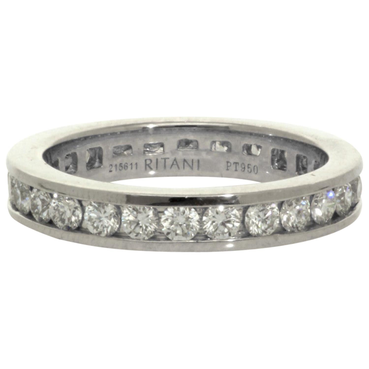 Ritani Micropave Bezel Set Diamond Ring For Sale at 1stDibs