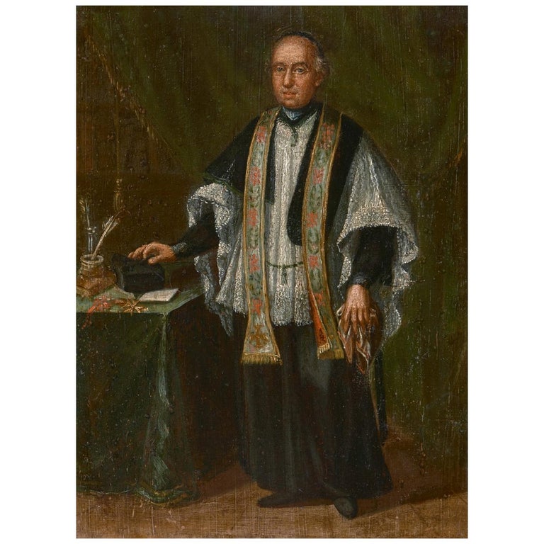 Ritratto - 17th Century Oil on a Table Venetian Schoo Bishop's Portrait ...