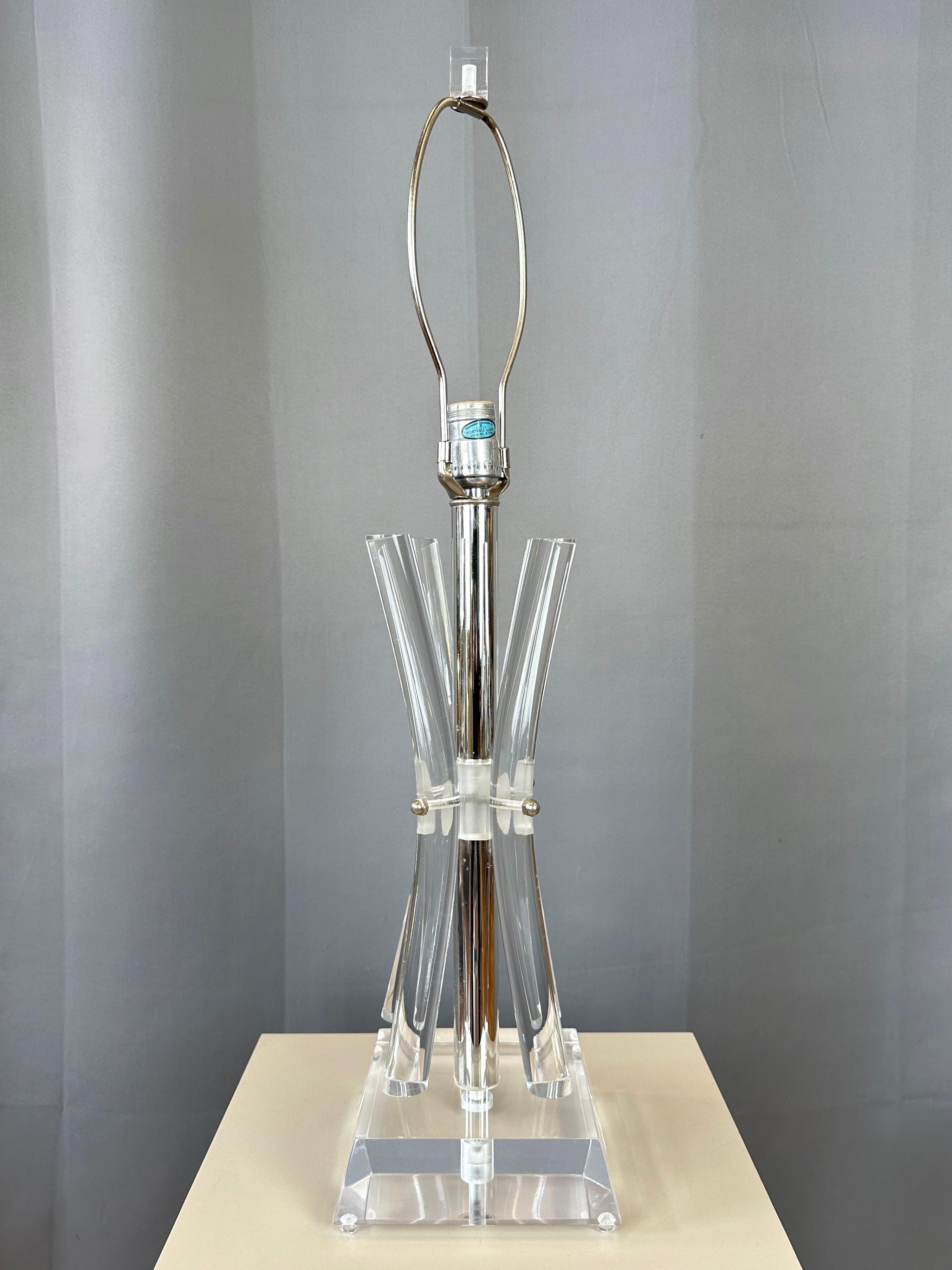 Ritts Co. for Astrolite Four-Rod Lucite and Chrome Table Lamp, 1970s ...