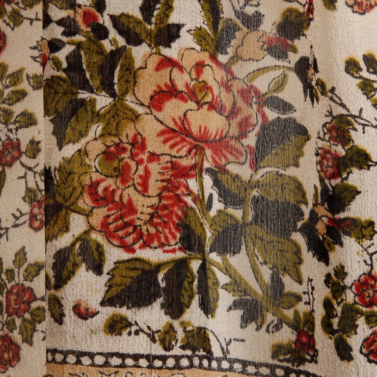 Ritu Kumar for Judith Ann 1970s Vintage 100% Silk Indian Hand-Block ...