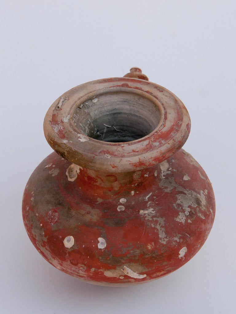 Ritual Ceramic Pot or Kendi, Red Coloration, Sawankhalok Thailand, 15th ...