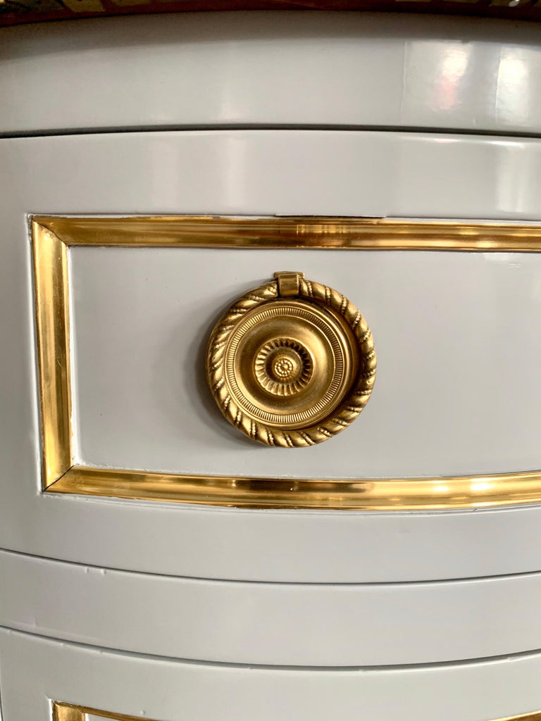 Ritz Carlton Newly Lacquered in Powder Blue with Brass Accents Demilune ...