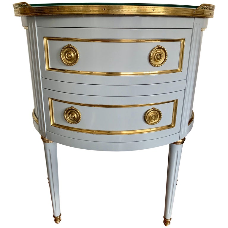 Ritz Carlton Newly Lacquered in Powder Blue with Brass Accents Demilune ...