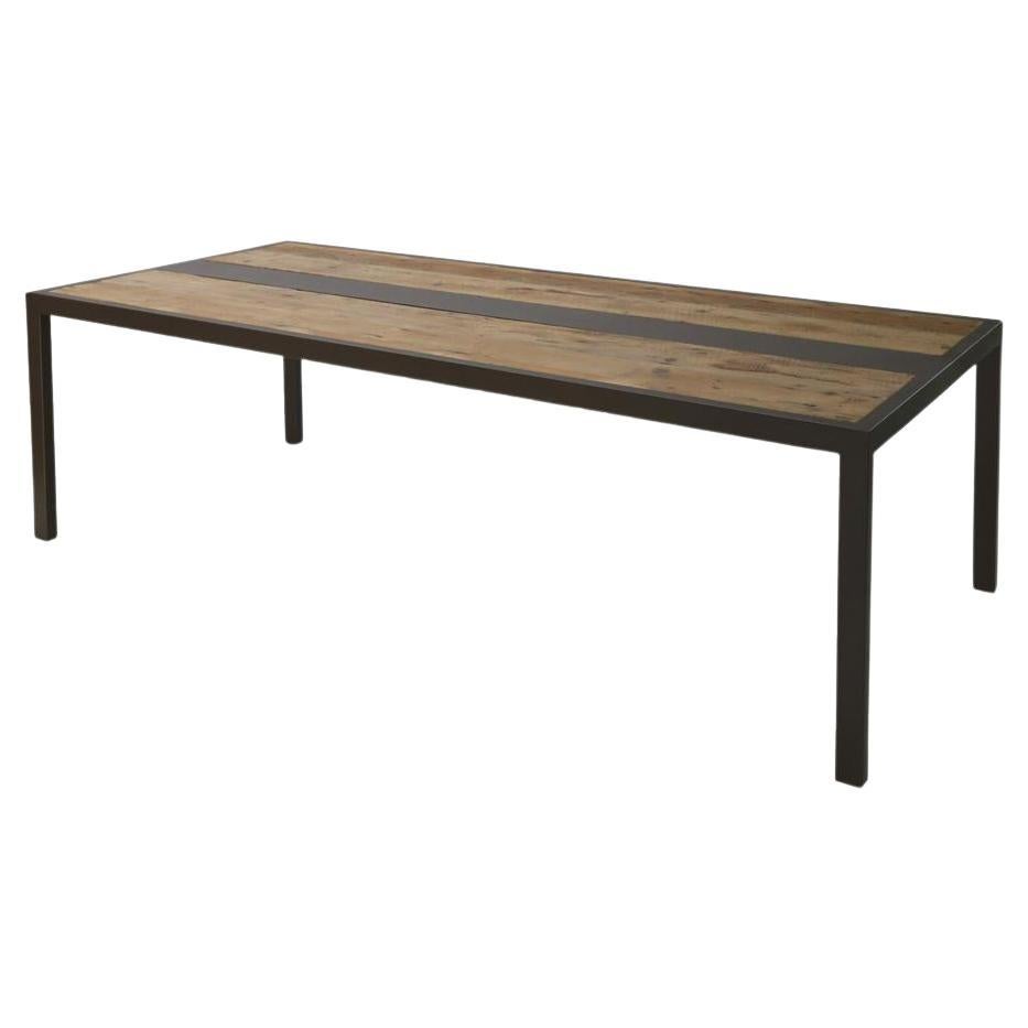 Italian Antique Rectangular Fir Table with Brass Handle and Shaped Legs ...