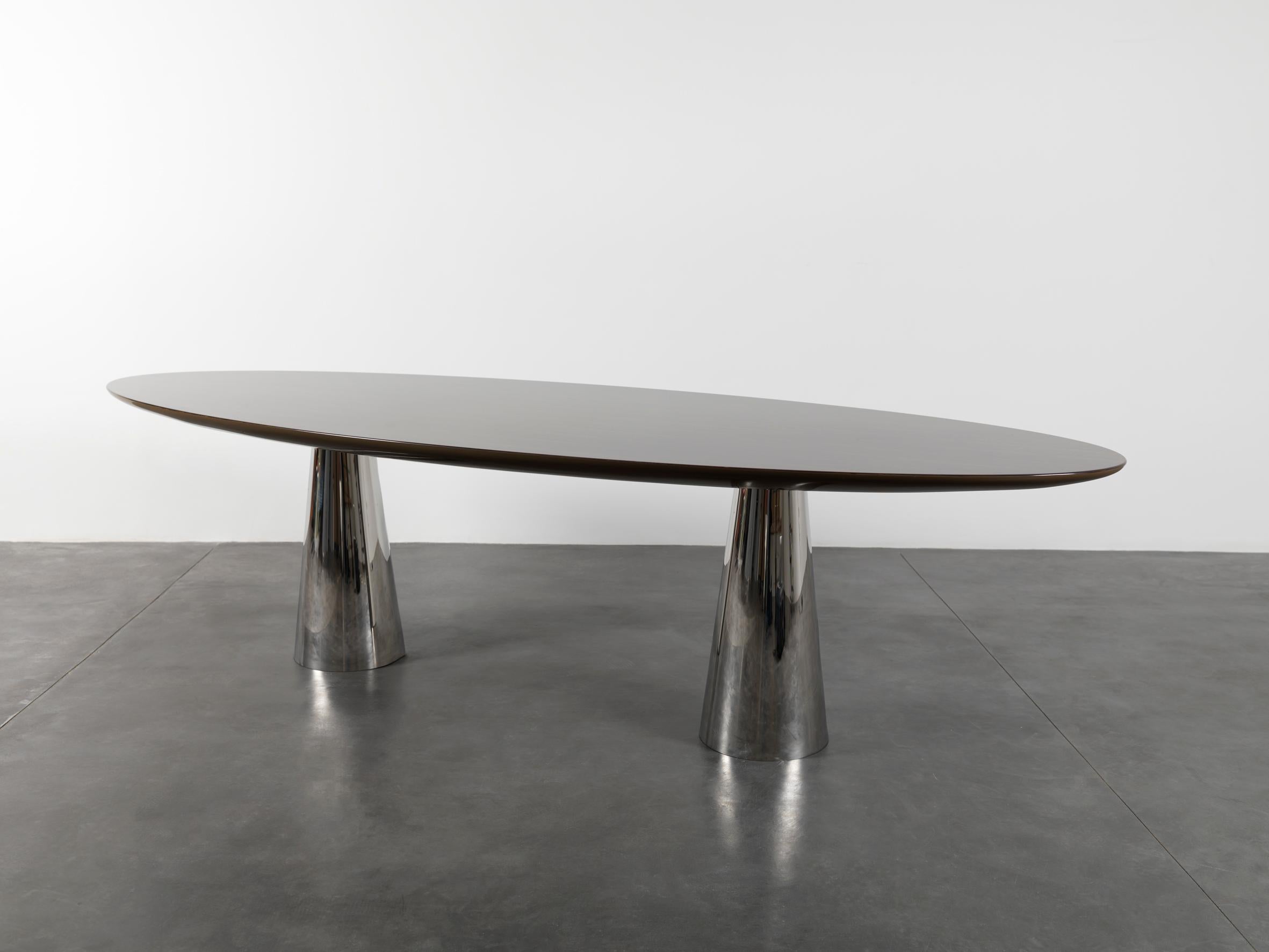 Riva, Dining Table in Rosewood, High Gloss Grey Lacquer and Polished ...