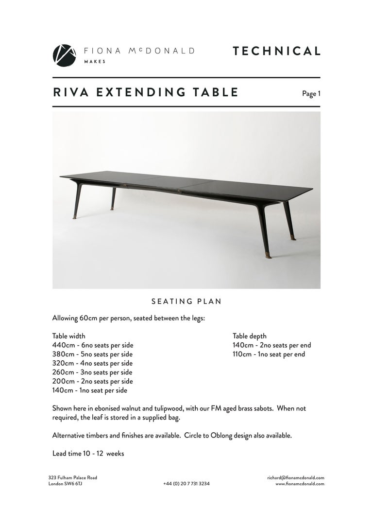 Riva Extending Table - Bespoke - Ebonised Walnut Dining Table with ...