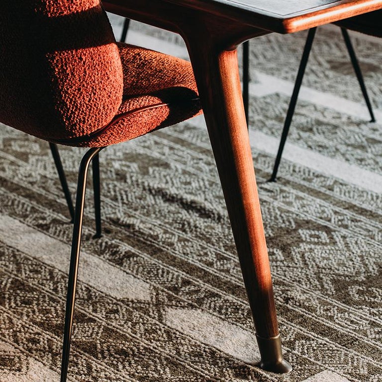 Riva Table - Bespoke - Ebonised Walnut Table with Antique Brass Feet ...