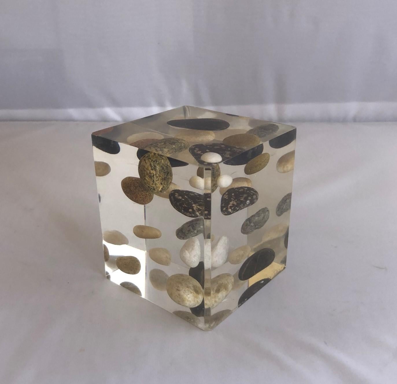 River Rocks in Lucite Cube Paperweight by William Rolfe at 1stDibs | w ...