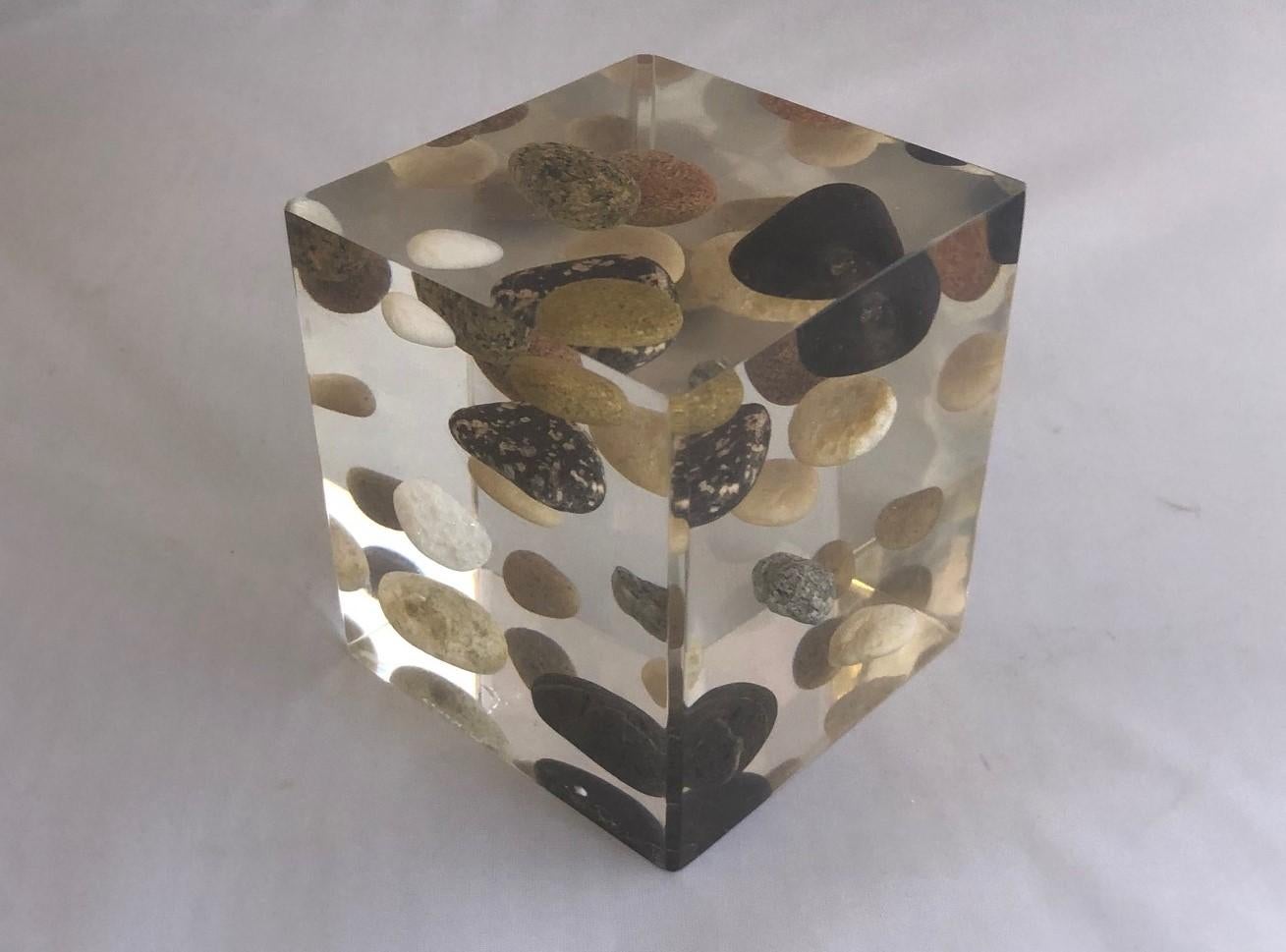 River Rocks in Lucite Cube Paperweight by William Rolfe at 1stDibs | w ...