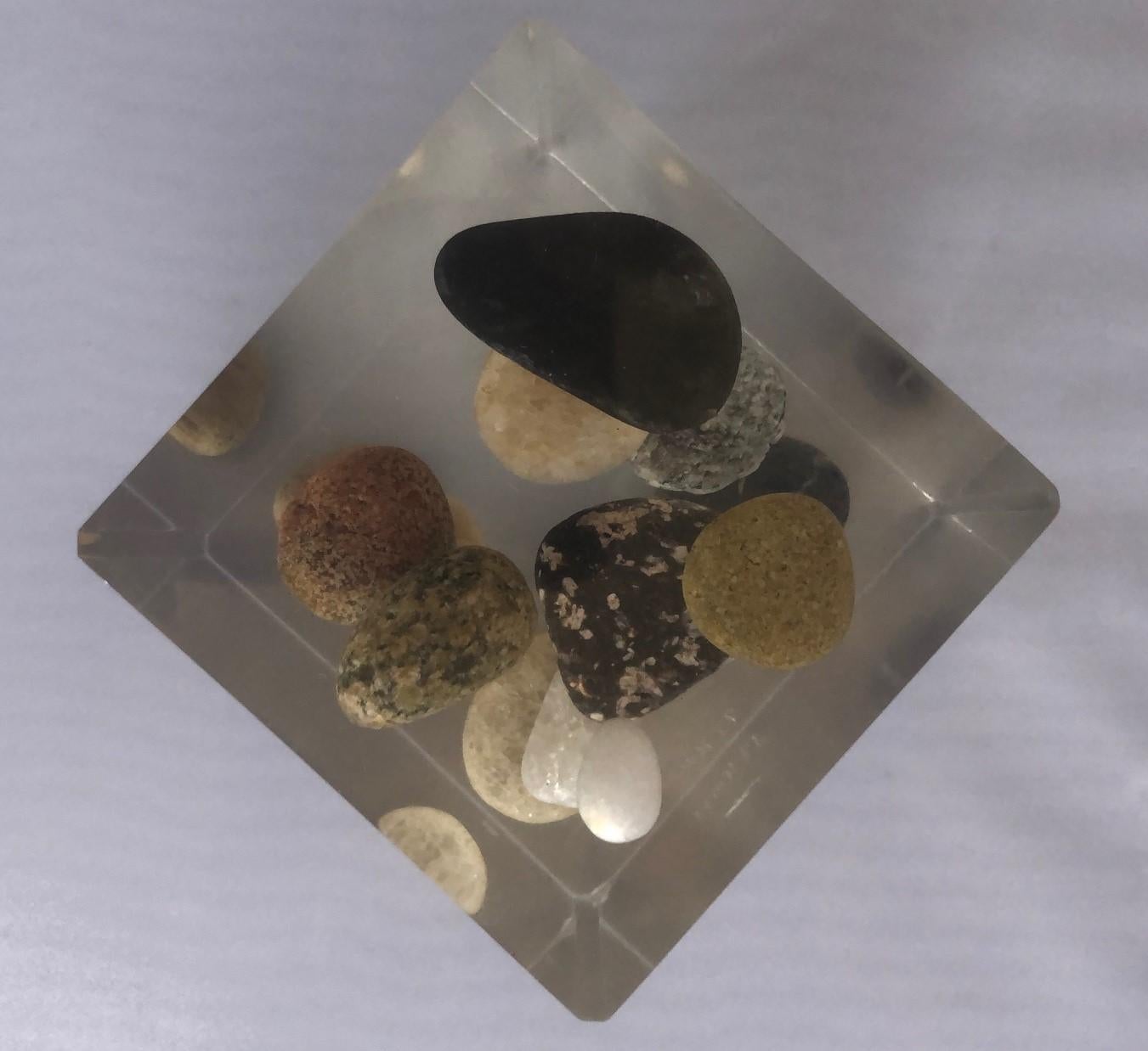 River Rocks in Lucite Cube Paperweight by William Rolfe at 1stDibs | w ...
