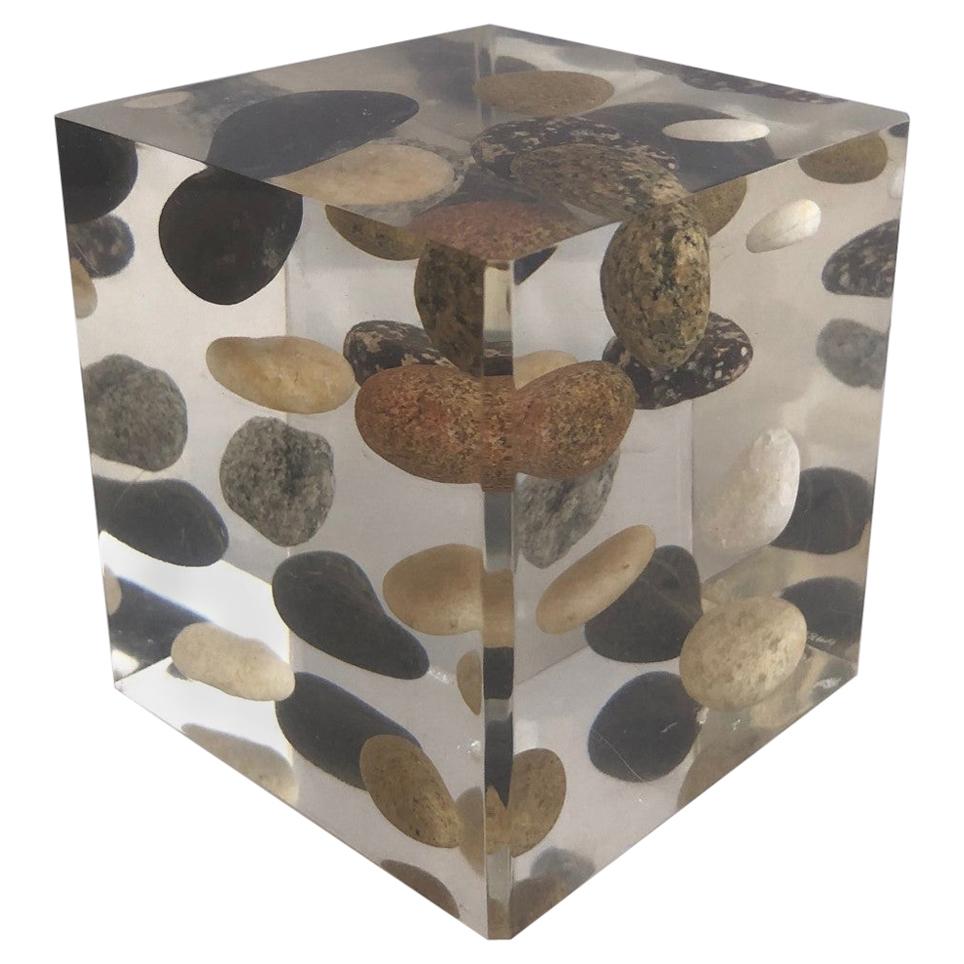 River Rocks in Lucite Cube Paperweight by William Rolfe at 1stDibs | w ...