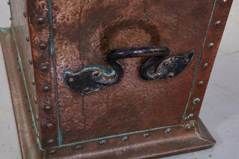 Riveted Copper Arts and Crafts Kindling Box For Sale at 1stDibs
