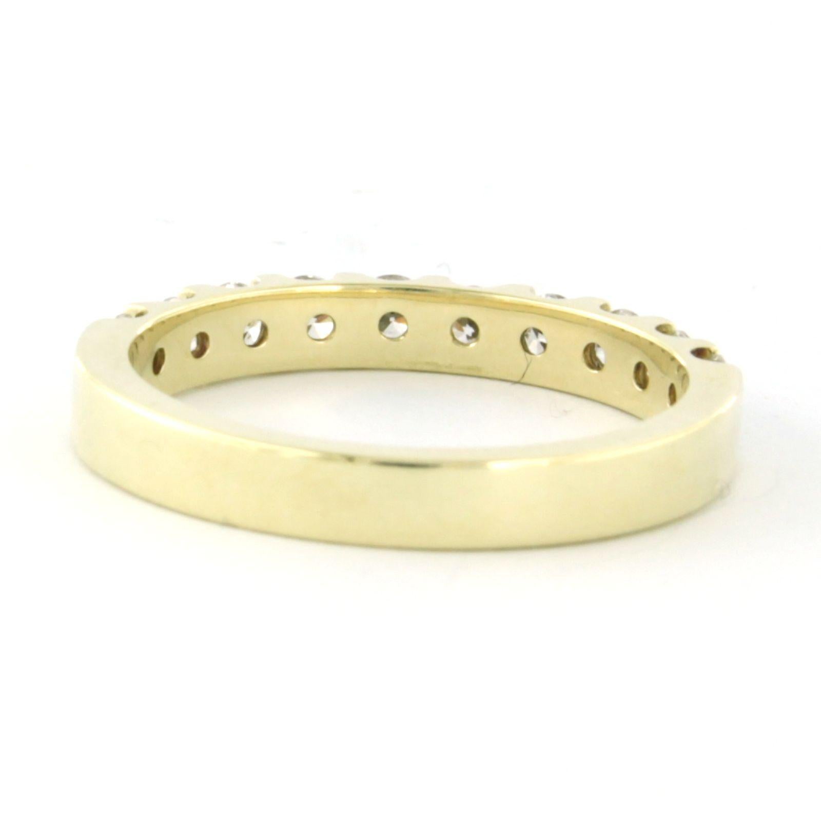 Riviera ring with brilliant cut diamonds up to 0.70ct 14k yellow gold For Sale at 1stDibs