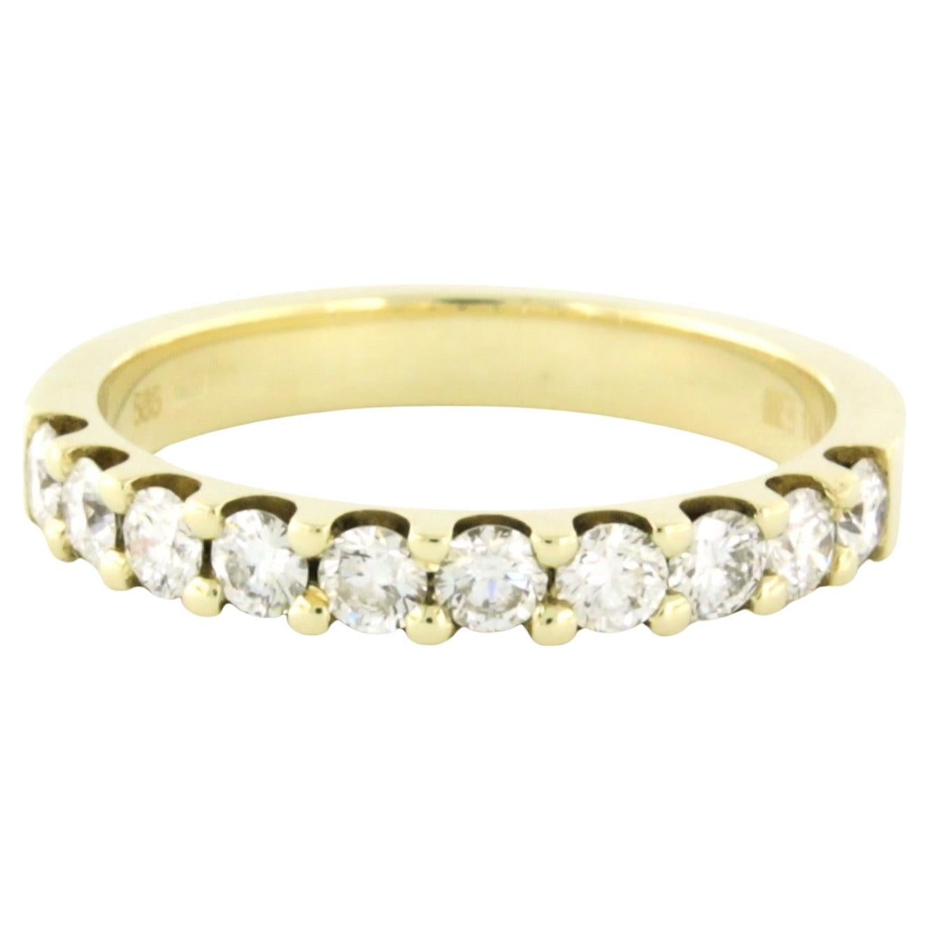 Riviera ring with brilliant cut diamonds up to 0.70ct 14k yellow gold ...