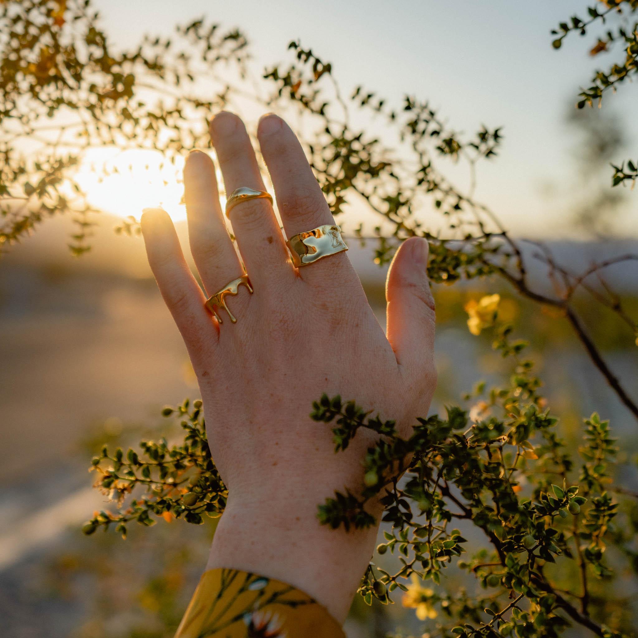 Customizable Dripping 24k Gold Vermeil Rivulets Small Ring For Sale at ...