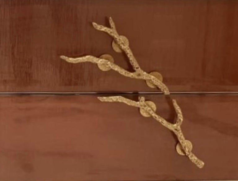 Rizo Galho Editions Door Pulls In Sculpted Brass For Sale at 1stDibs