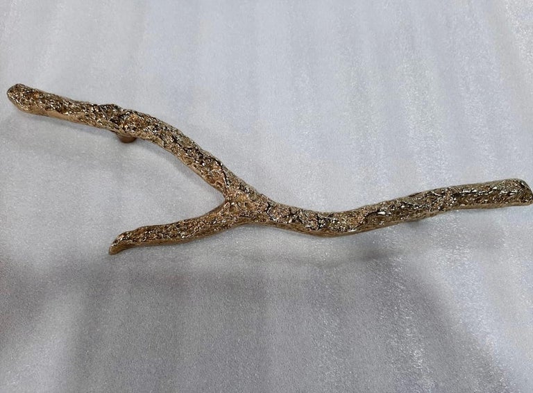 Rizo Galho Editions Door Pulls In Sculpted Brass For Sale at 1stDibs