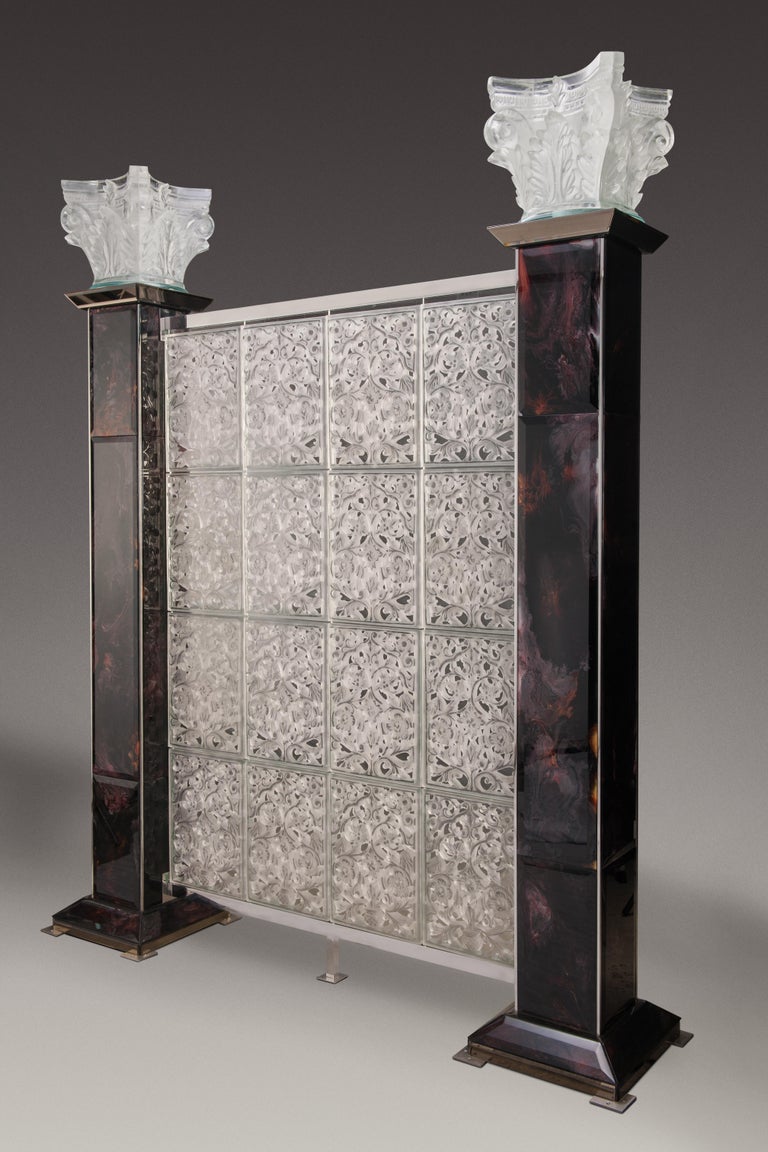 Rizo Imperial Crystal Partition Screen With Capitals For Sale at 1stDibs