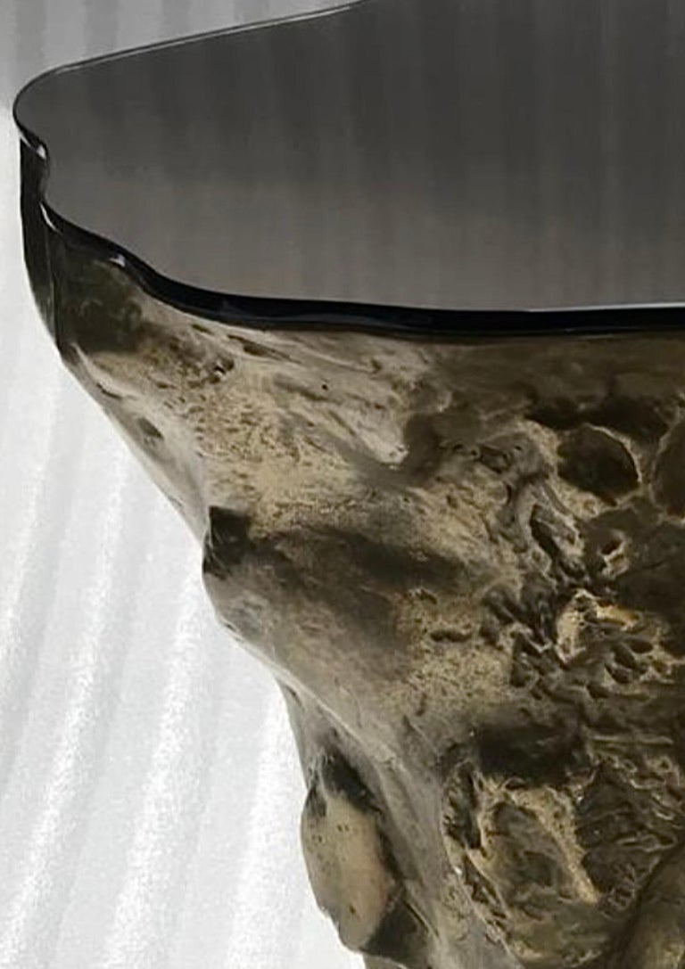 Rizo Strom Editions Side Table in Molten Patina-Brass and Metallic ...