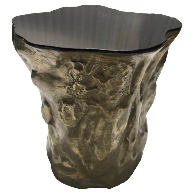 Rizo Strom Editions Side Table in Molten Patina-Brass and Metallic ...