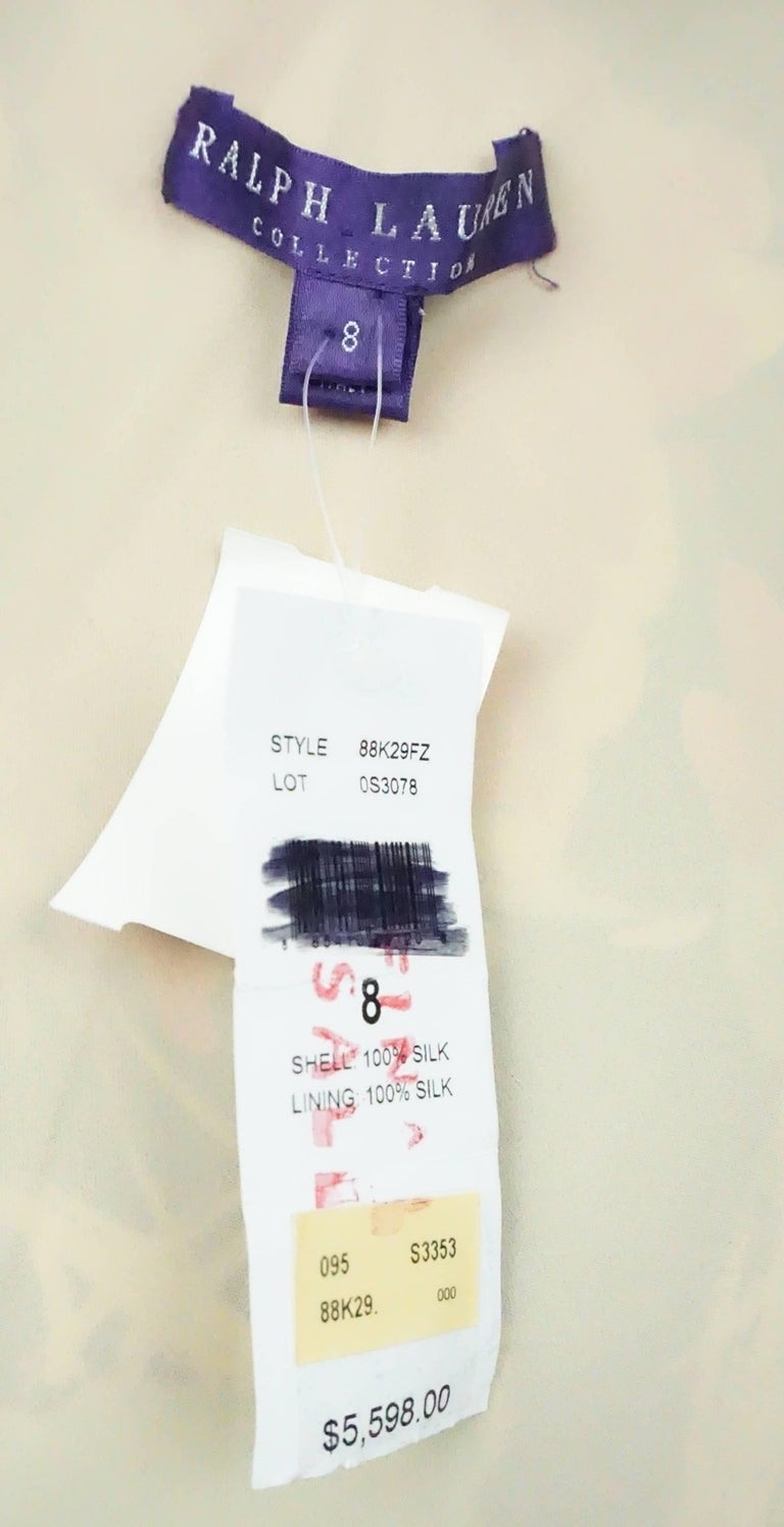 RL Purple Label Multi Print Silk Long Dress w/ Ruffles - 8 - NWT For ...