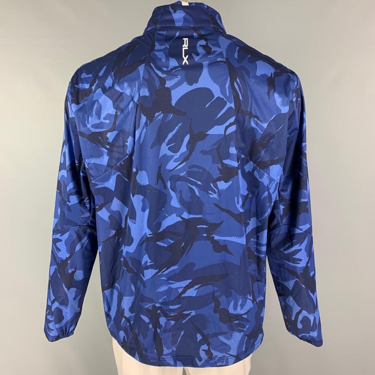 RLX by RALPH LAUREN Size L Blue Camouflage Half Zip Jacket For Sale at ...