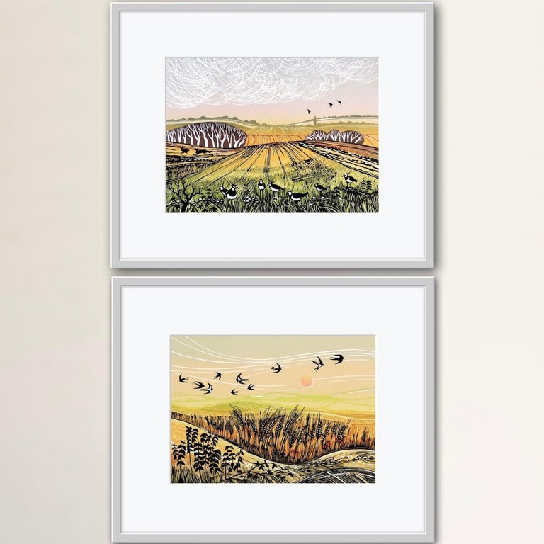 Rob Barnes - Flight Over Barley and A Fine Day For Lapwings Diptych For ...