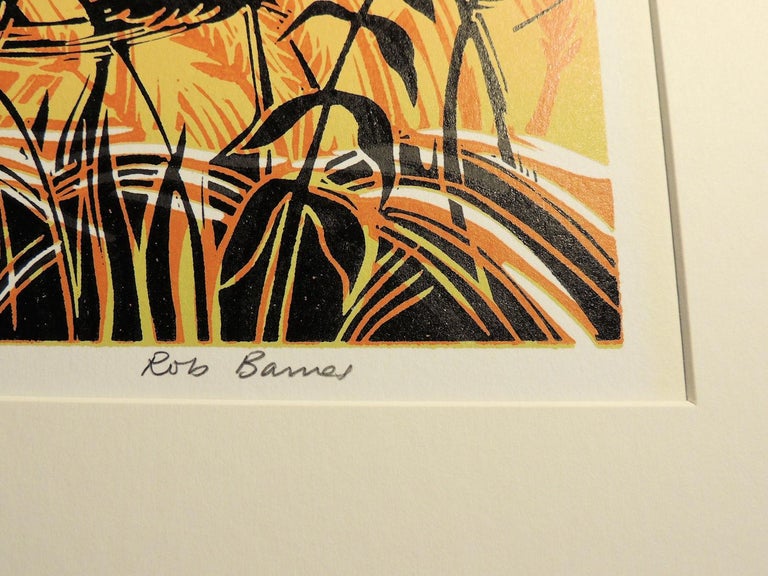 Rob Barnes - Harvest Field, Norfolk Landscape Art, Handmade Linocut ...