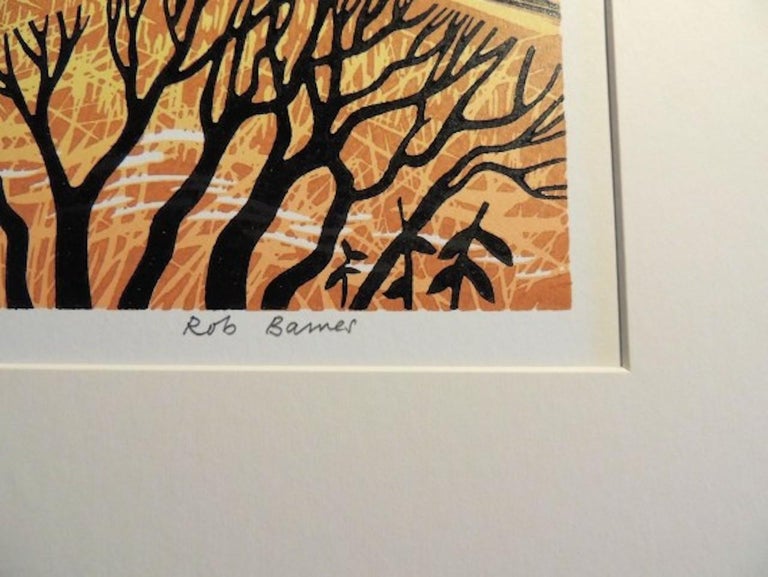 Rob Barnes - Hill Flight, Limited Edition Linocut, Landscape Print For ...